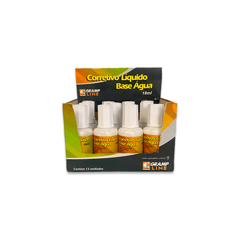 Corretivo Liquido Base Água Gp-901 18Ml - 12 Peças - Gramp Line