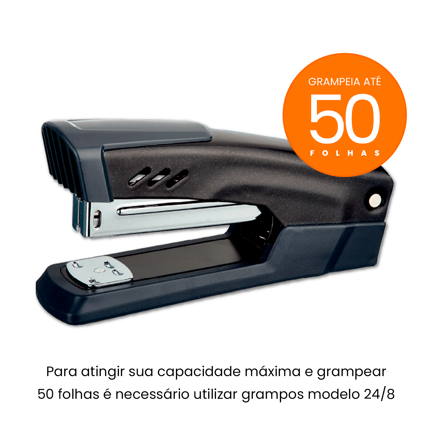 KIT GRAMPEADOR 50 FOLHAS METAL GE-3050 + GRAMPO 24/8 (1000) - Gramp Line